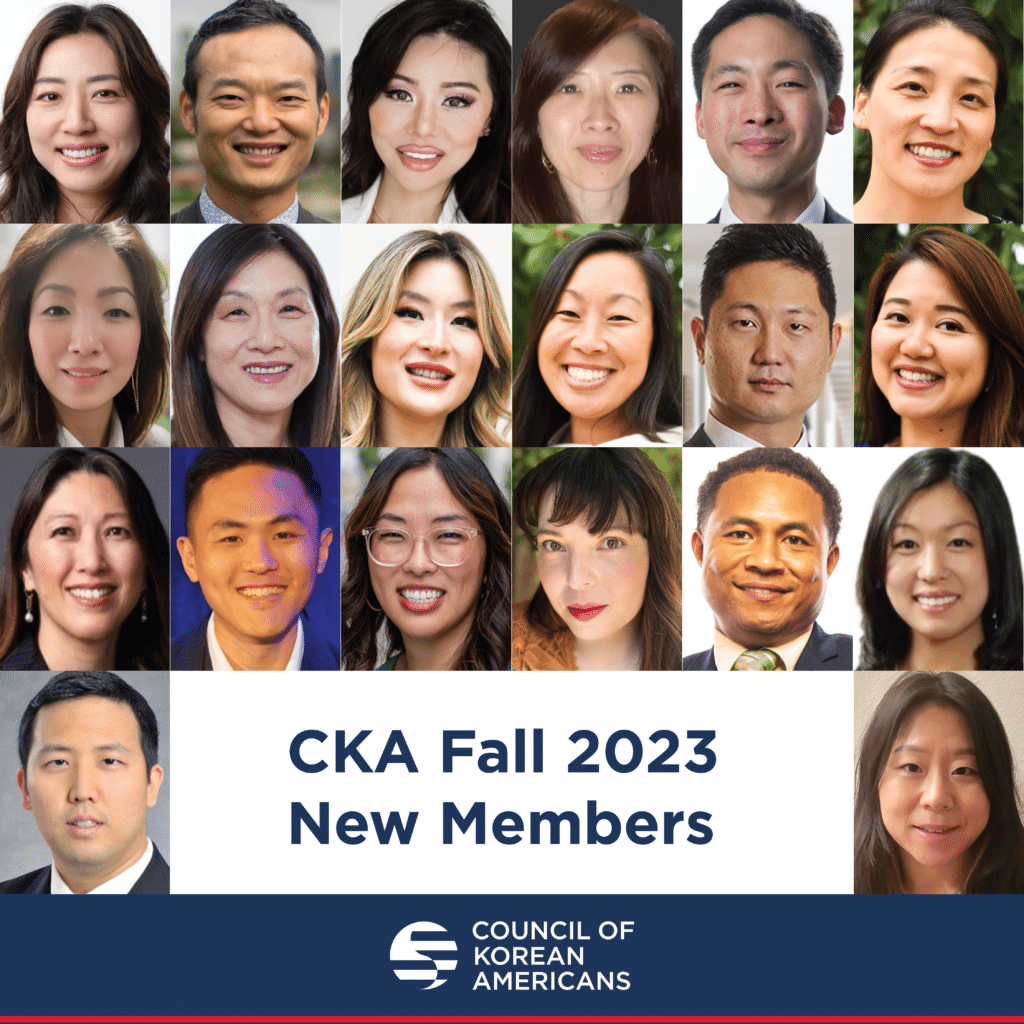 CKA Fall 2023 New Members | Council Korean Americans (CKA)